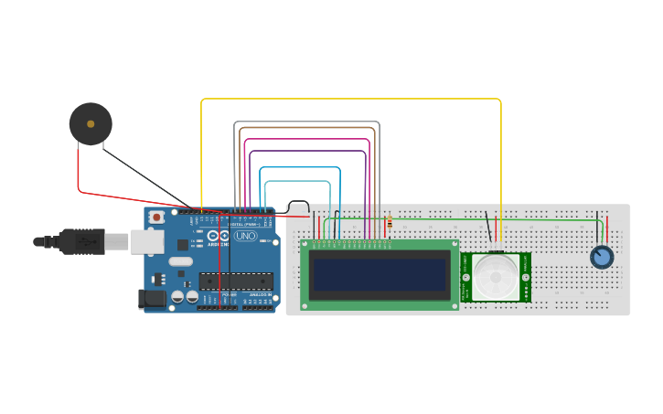 Circuit design Human Detector - Tinkercad