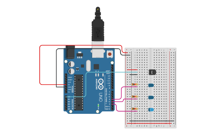 Circuit design Programación Práctica 03 Daniela Gómez 9-C | Tinkercad
