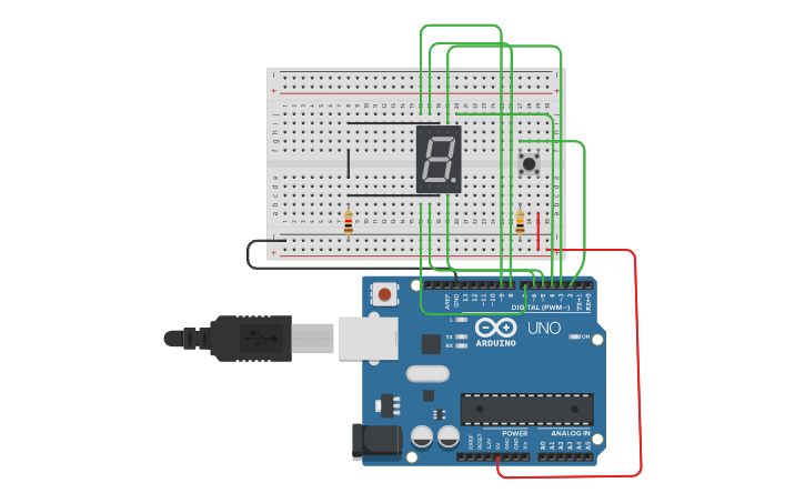 Circuit design counter - Tinkercad