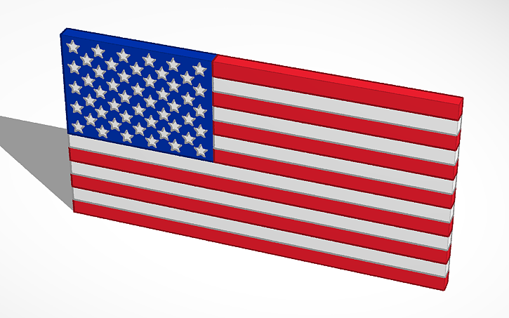 3D design American Flag - Tinkercad