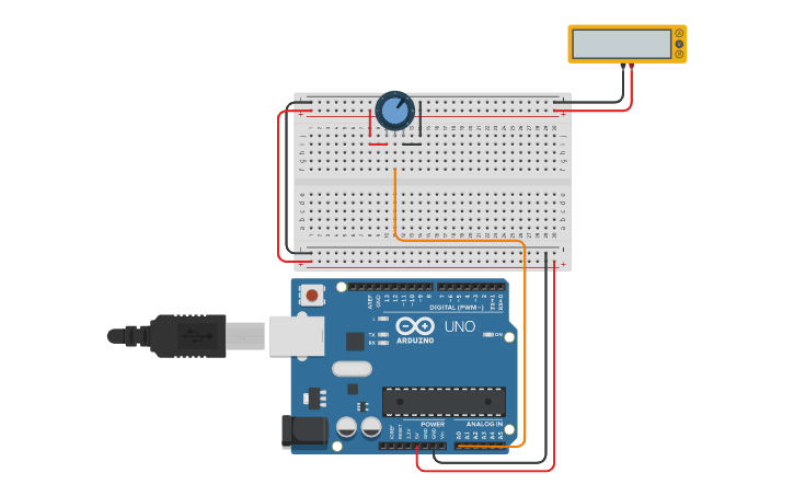Circuit design Copy of POTENZIOMETRO IN ARDUINO - EMANUELE FILIPPO TALLARICO | Tinkercad
