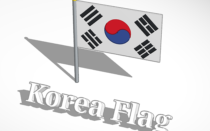 3D design Korea Flag - Tinkercad