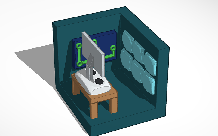 3D design Computer Desk 100% not copied meshes - Tinkercad