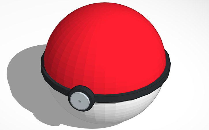 3D design Pokeball - Tinkercad