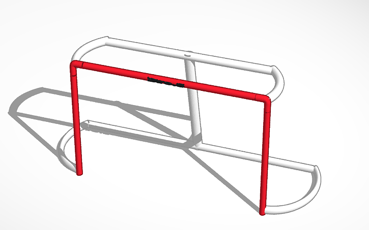 3D design hockey goal miniature prototype 1 - Tinkercad