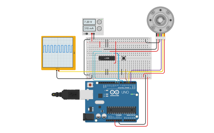 Circuit design Encoder - Tinkercad