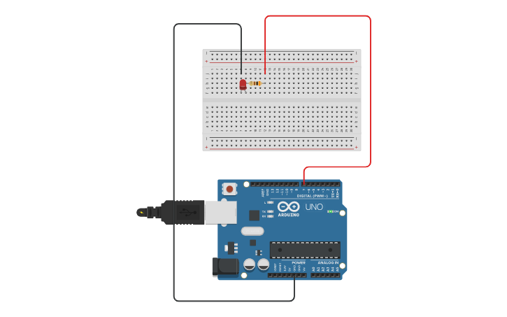 Circuit design Morse code - Tinkercad