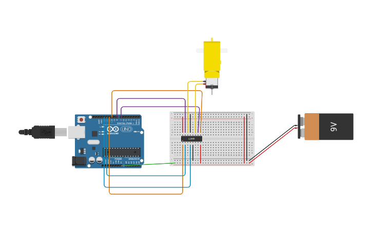 Circuit Design Test Moteur Tinkercad