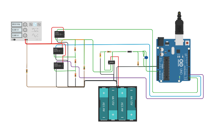 Circuit design AC ammeter - Tinkercad
