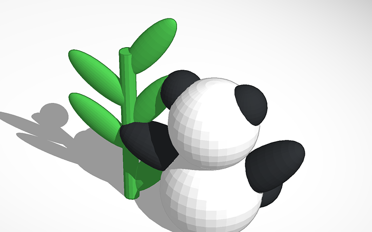 3D design panda waving | Tinkercad