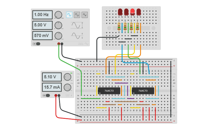 Circuit design Copy of CONTADOR CRESCENTE 7473 - Tinkercad Circuit design Copy of CONTADOR CRESCENTE 7473 - Tinkercad