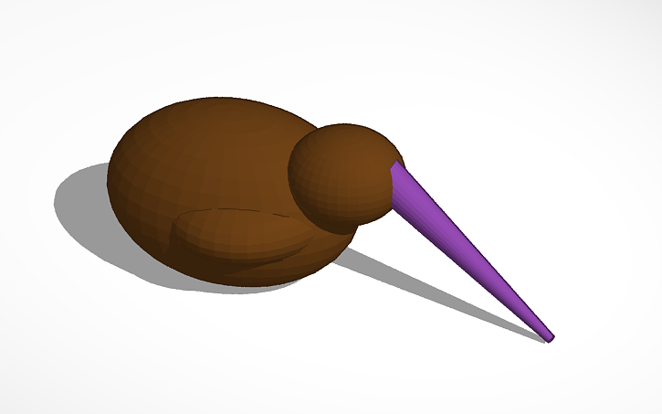 3D design Cute kiwi - Tinkercad