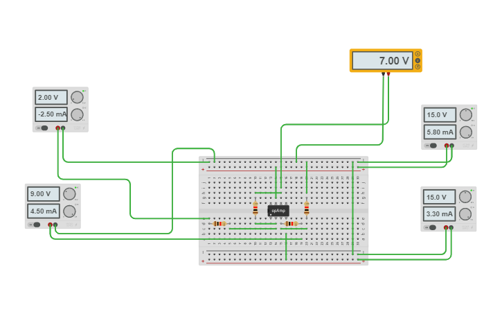 Circuit design Exp 6 Differential | Tinkercad