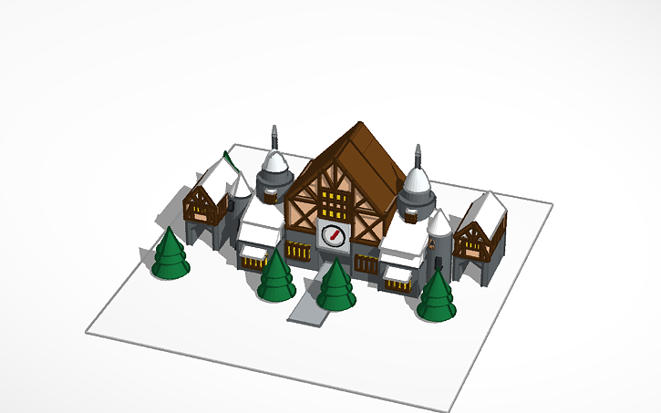3D design Santas workshop house - Tinkercad