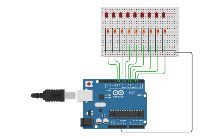 Circuit design While loop exemple | Tinkercad