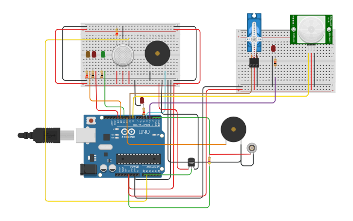 Circuit design Home Automation Using Arduino - Tinkercad