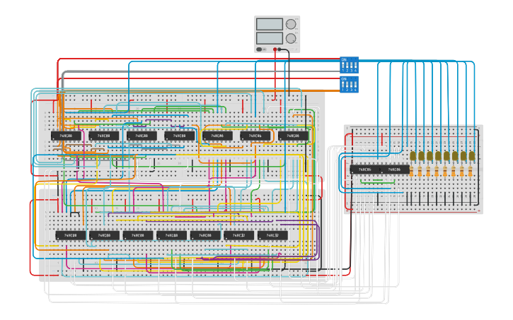 Circuit design 4x4 Multiplier - Tinkercad