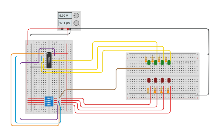 Circuit design Circuito Binário-Gray - Tinkercad