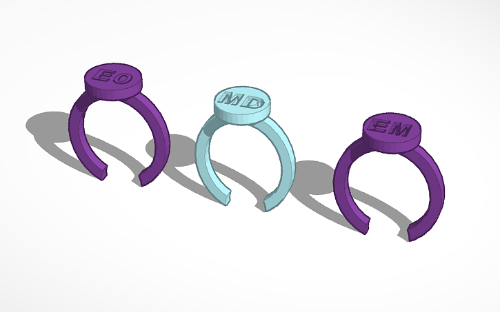 3D design Row B Rings - Evelyn. Elizabeth and Marrissa - Tinkercad