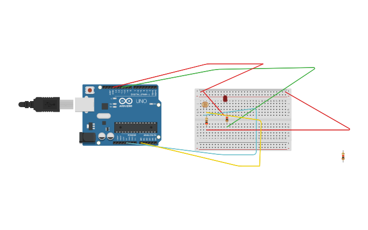 Circuit design LDR With Led control - Tinkercad