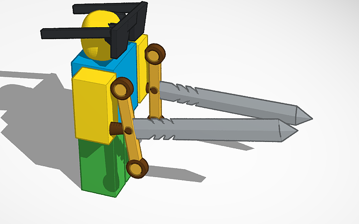 3D design cool noob whit swords - Tinkercad