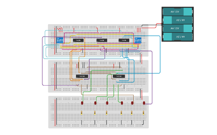 Circuit Design Multiplier Binary Tinkercad