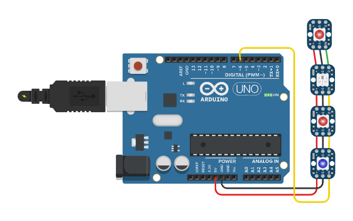 Circuit design Copy of RGBW Strand Test | Tinkercad