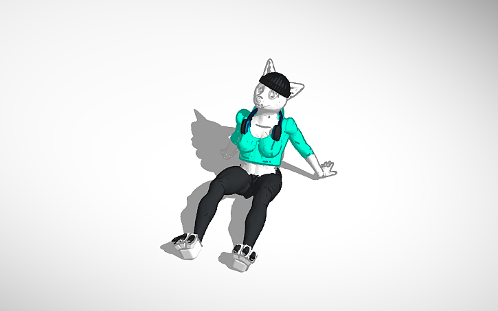 3D design Female Furry laying down - Tinkercad