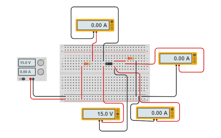 Circuit design Praktikum dioda zener | Tinkercad