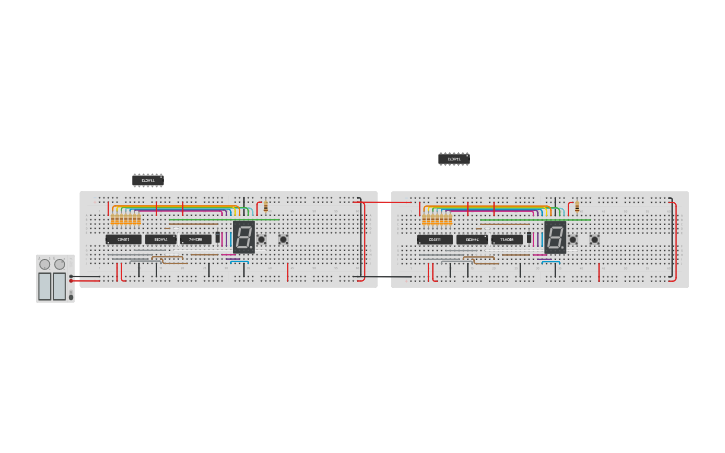 Circuit design SCOREBOARD - Tinkercad