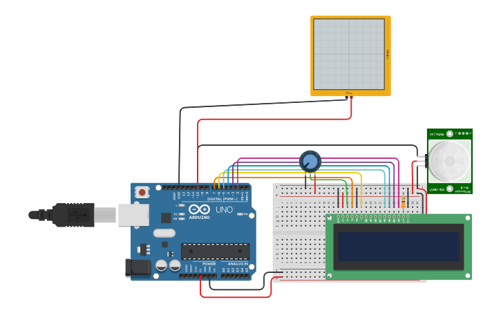 Circuit design movimento - Tinkercad