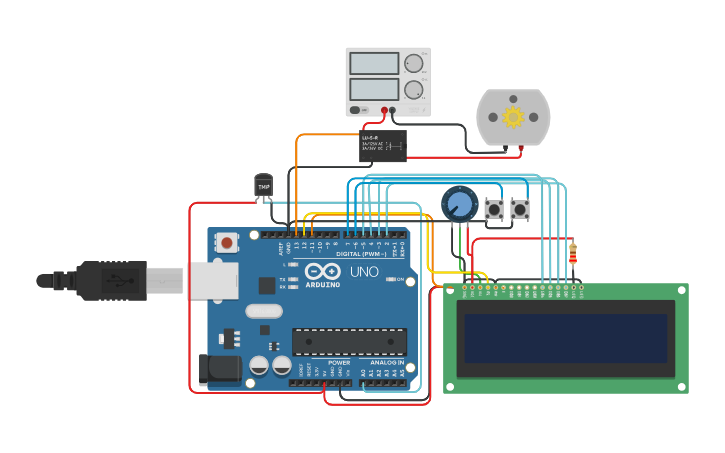 Circuit design Temperature Controlled Fan - Tinkercad Circuit design Temperature Controlled Fan - Tinkercad
