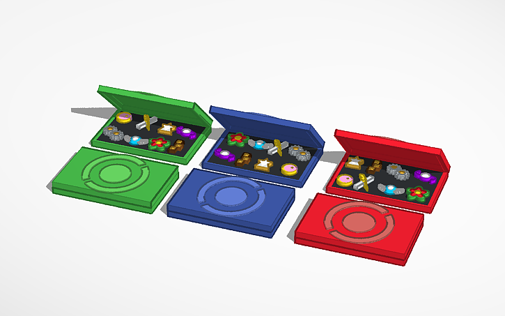 3D design Pokemon Gym Badge Case + Fanmade badges - Tinkercad