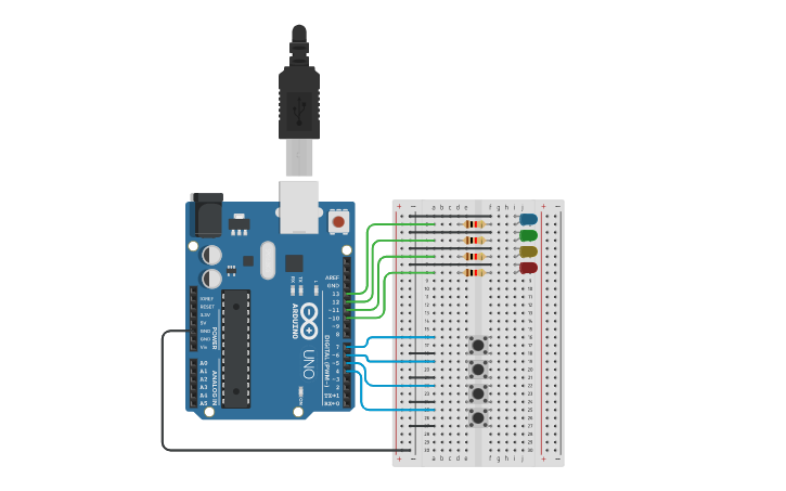 Circuit design Washing Machine - Tinkercad