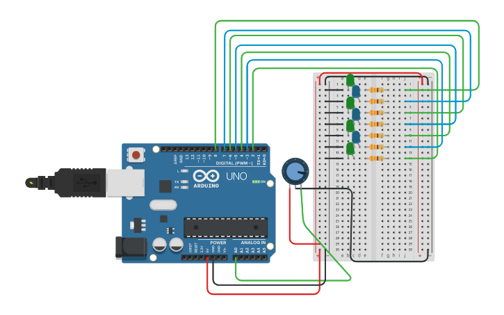 Circuit design voltimetro arduino | Tinkercad