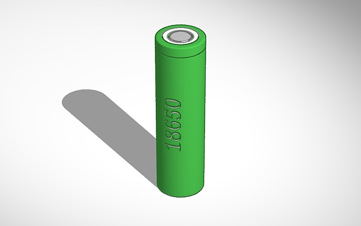 3D design Li-ion 18650 Battery - Tinkercad