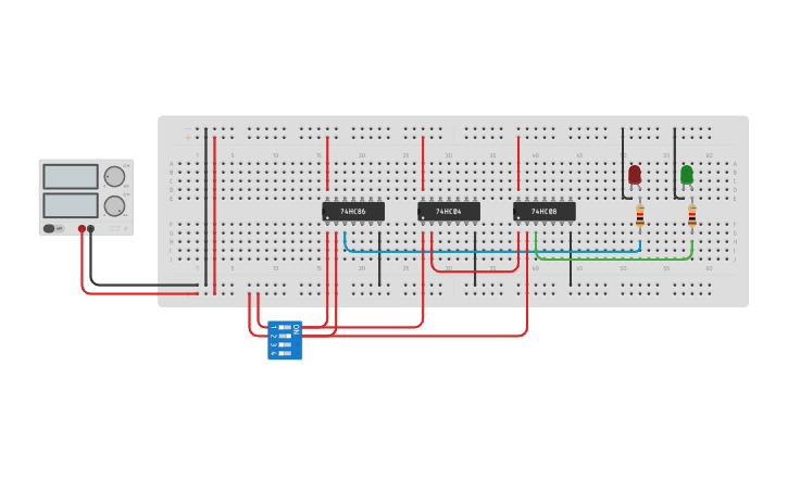 Circuit design Half Subtractor | Tinkercad