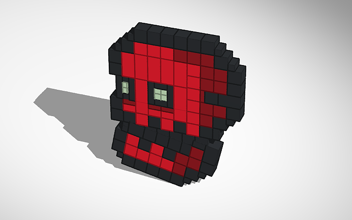 3D design Press start skull (mad) GD - Tinkercad