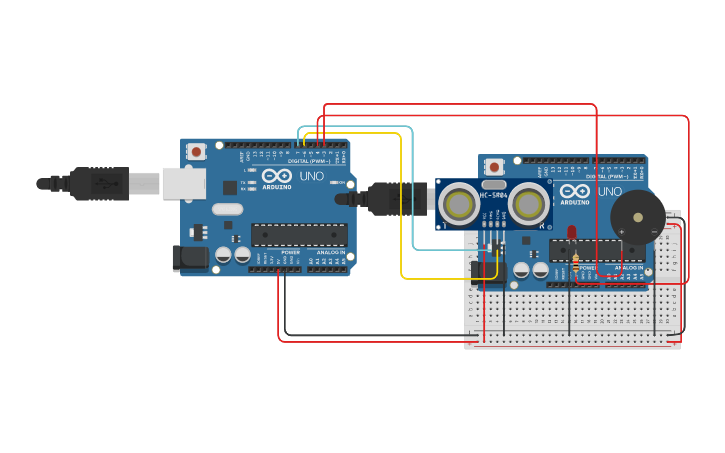 Circuit design Water level(Inside tank)Sensing and Indication | Tinkercad