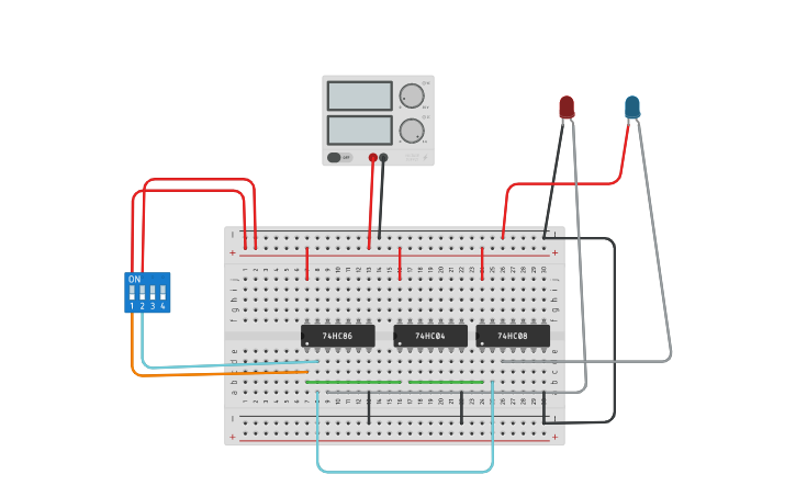Circuit design half subtractor basic | Tinkercad