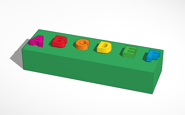 3D design learn the alphabet | Tinkercad