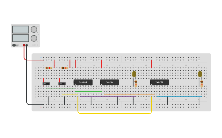 Circuit design Rangkaian Half Subtractor - Tinkercad