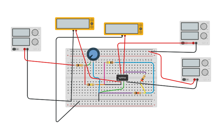 Circuit design Copy of Praktikum Inverting Amp - Tinkercad
