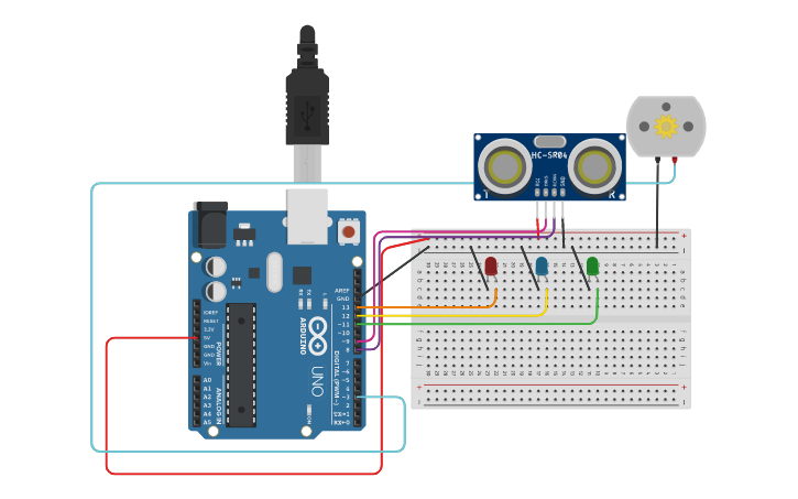Circuit Design Water Level Indicator Tinkercad