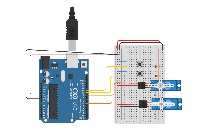 Circuit design Parking Lot Full - Tinkercad