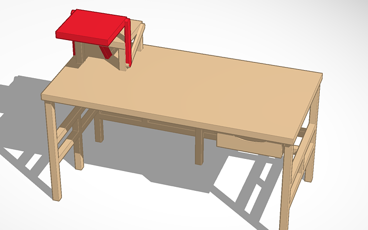 3D design Copy of computer table - Tinkercad