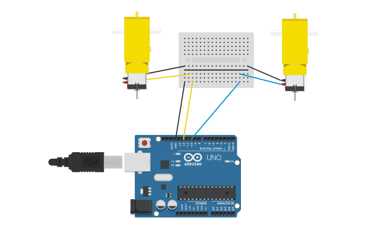 Circuit design DC Motors - Tinkercad