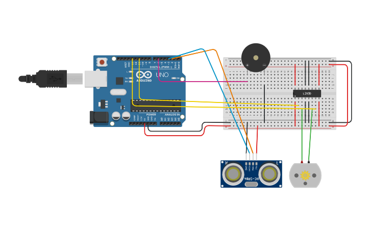 Circuit design Tank water level sensor - Tinkercad