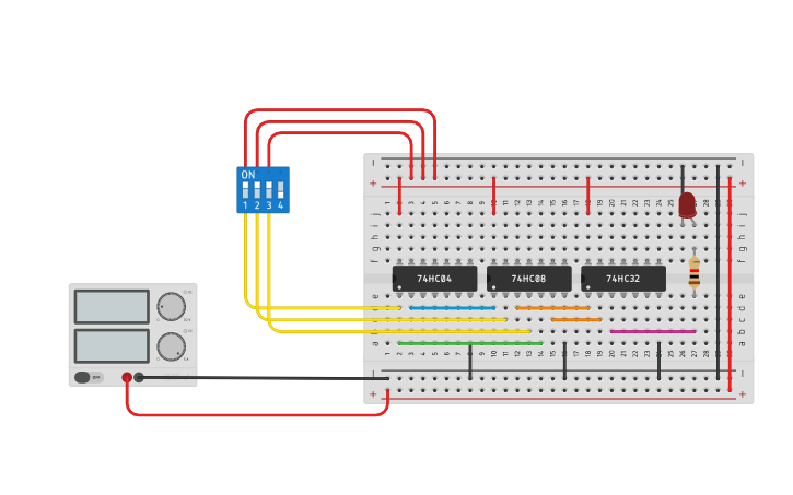 Circuit design 2:1 Multiplexer - Tinkercad