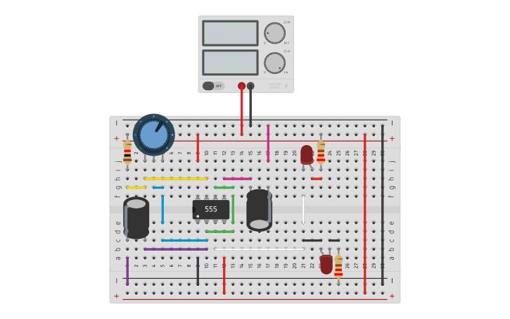 Circuit design TIMER 555 | Tinkercad